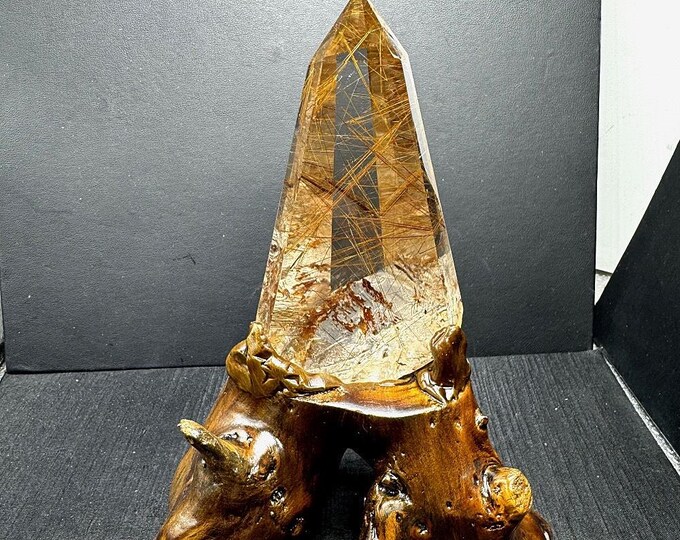 Beautiful Natural Gold Rutilated Tower, Rutile Crystal Tower/gold ...