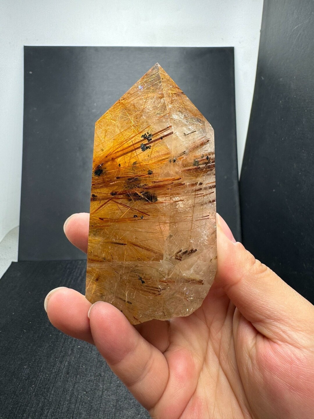 Beautiful Natural Gold Rutilated Tower, Rutile Crystal Tower/gold ...