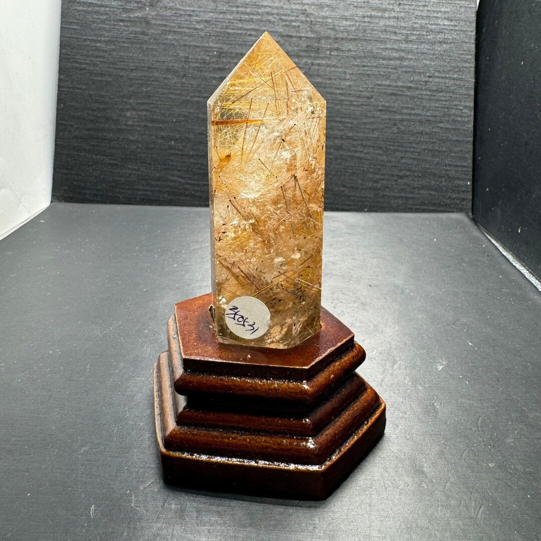 Beautiful Natural Gold Rutilated Tower, Rutile Crystal Tower/gold ...