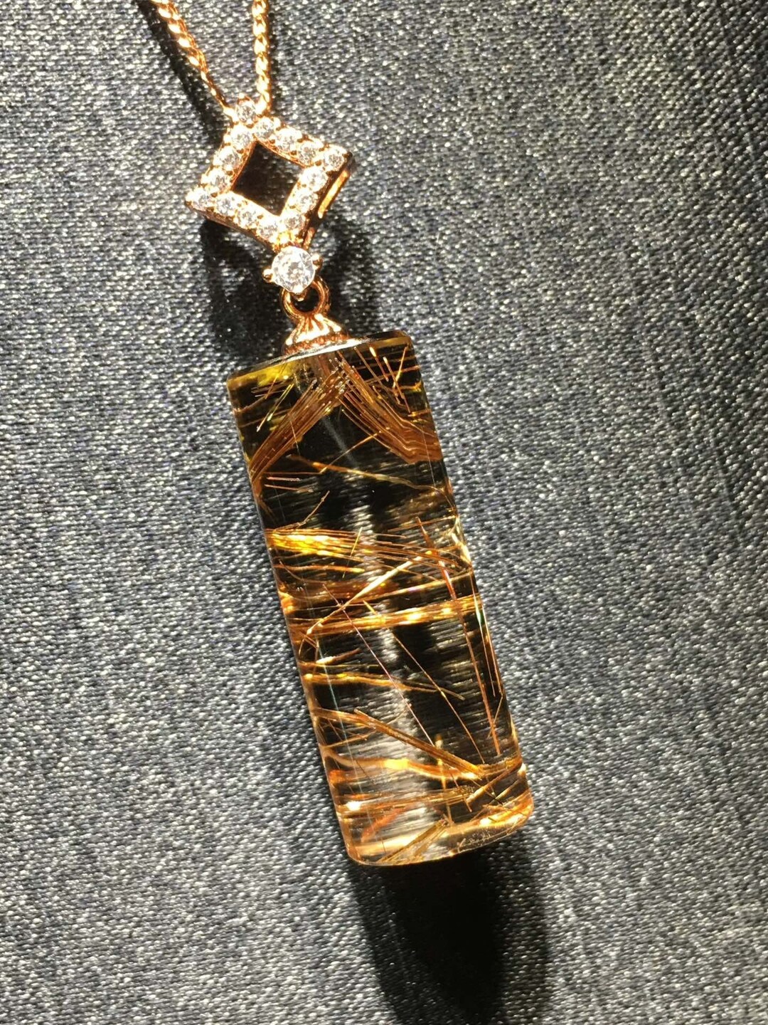 Beautiful Copper Rutilated Quartz Necklace, Gold Plated Rutile Quartz ...