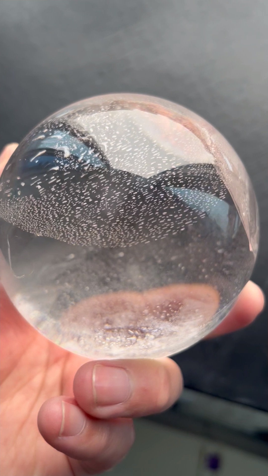 Beautiful 91mm Large Clear Crystal Sphere, Mark Clear Crystal Sphere ...