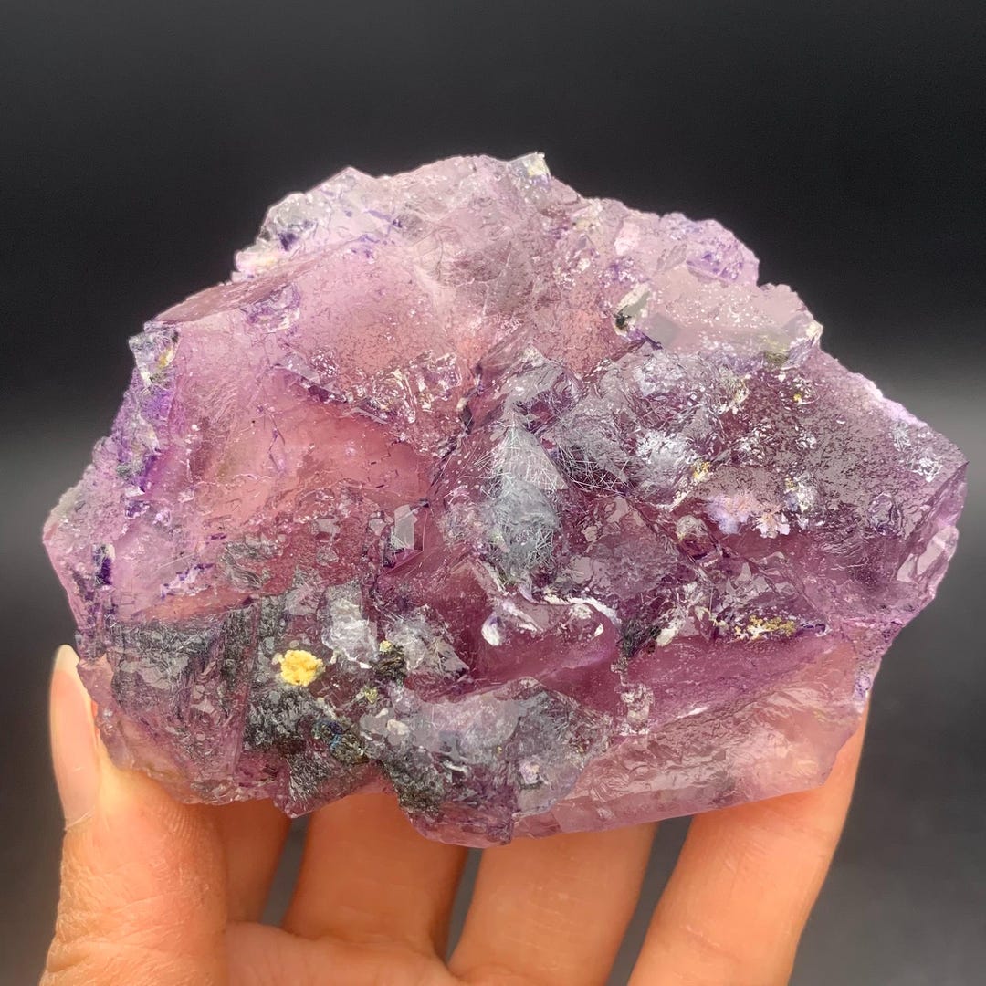 Purple Phantom Fluorite Crystal From Inner Mongolia, Yindu Mine Cube ...