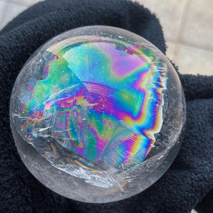 Beautiful 90mm Large Rainbow Clear Crystal Sphere, Rainbow Clear ...