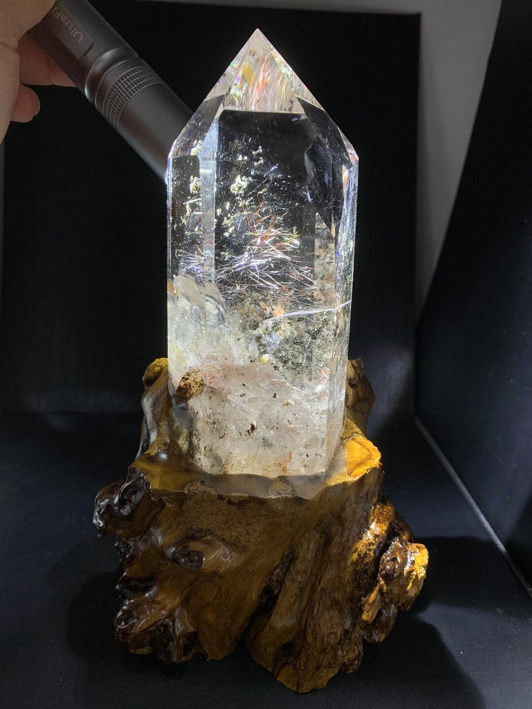Rare Find Phantom Quartz Tower With Rutilated Quartz, Garden Quartz ...