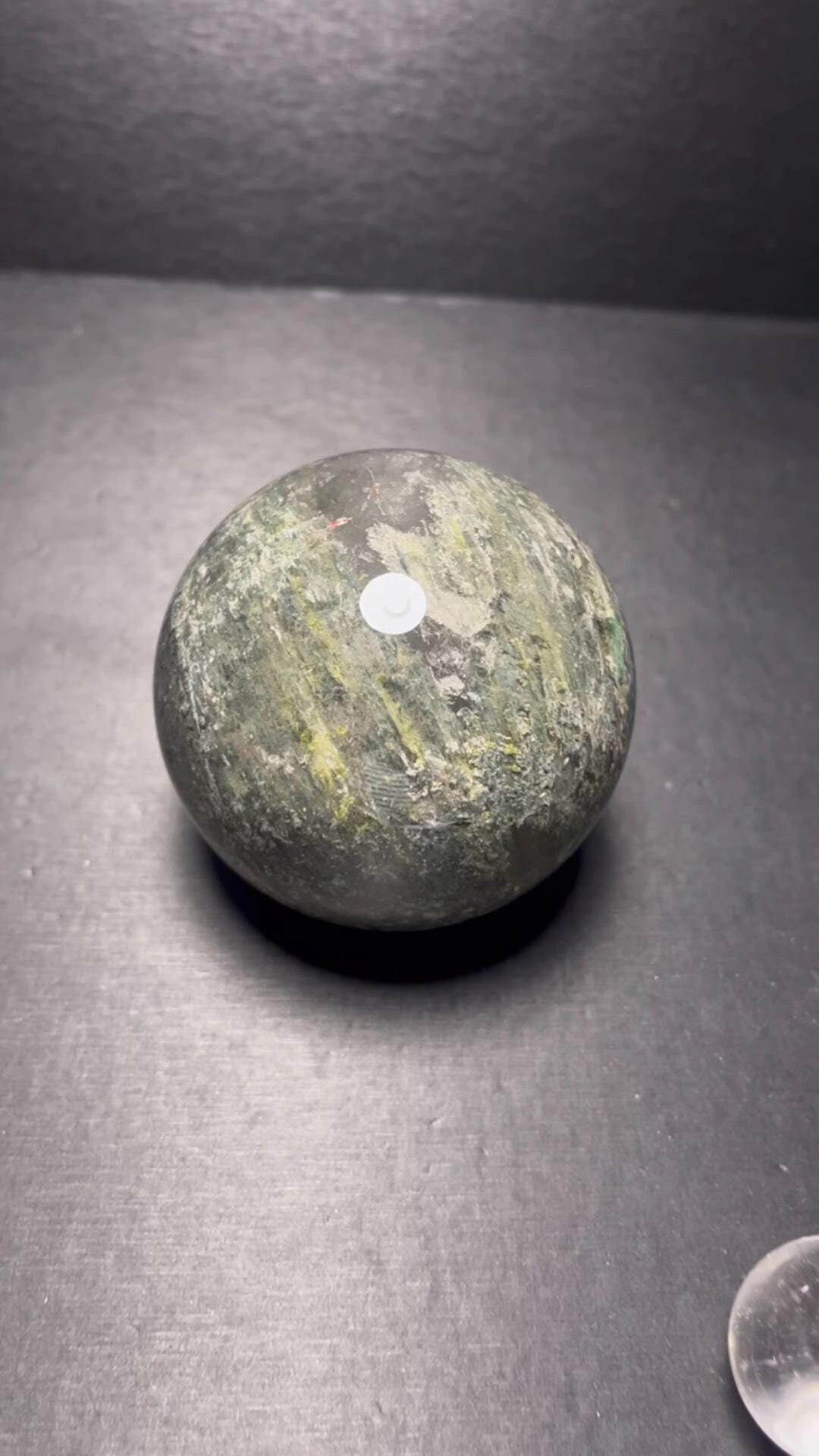 Beautilful 79mm Large Green Phantom Quartz Sphere, Garden Quartz Orb ...