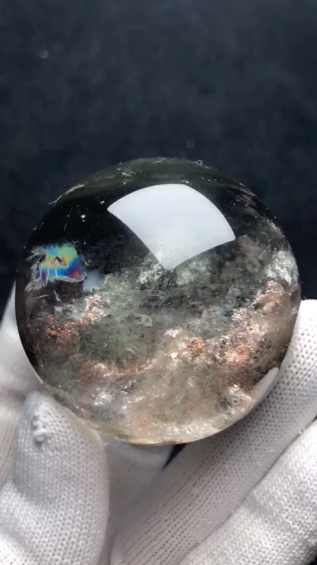Beautiful 50mm Garden Sphere With Rainbow, Scenic Quartz Ball, Lodolite ...