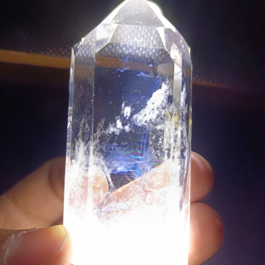 Beautiful Clear Quartz Tower With Blue Rutiles, Rainbow Blue Needle ...