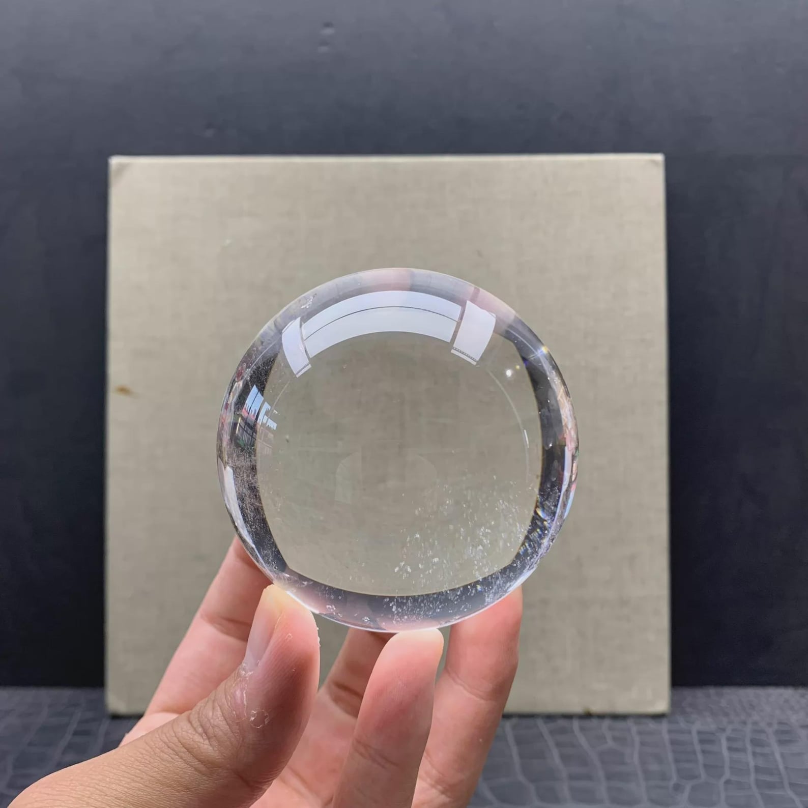 直径75mmの透明クリスタル球、大きな透明クリスタルボール、ヒーリングエネルギー、589g - Etsy 日本