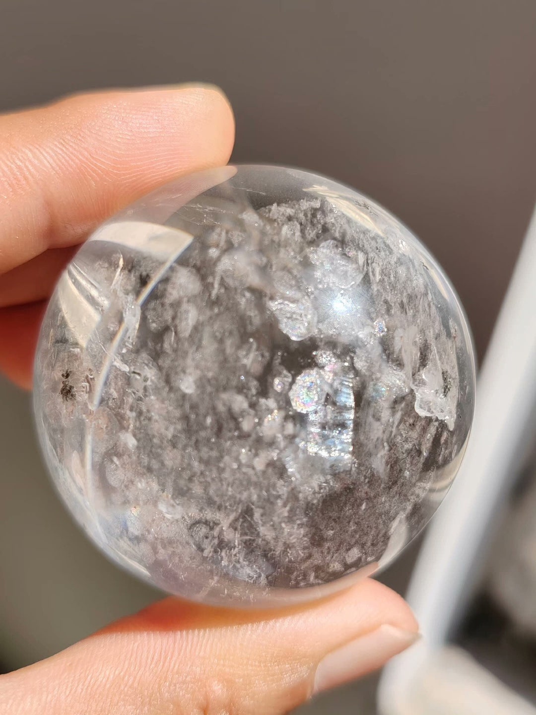 Rare Find 48mm Clear Crystal Sphere With Rich Mica, Mica Clear Crystal ...
