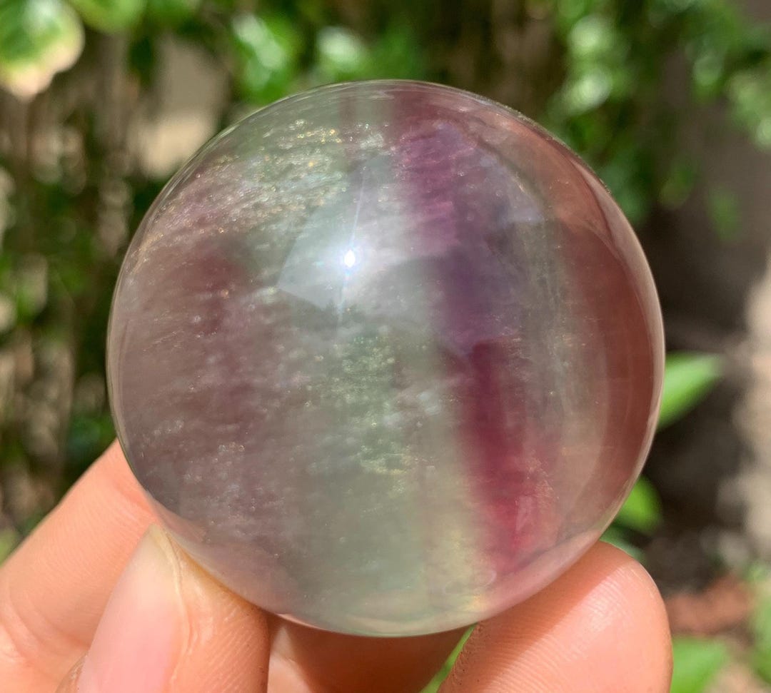 Beautiful 45mm Thousand Layer Candy Fluorite Sphere, 1000 Layer Unique ...