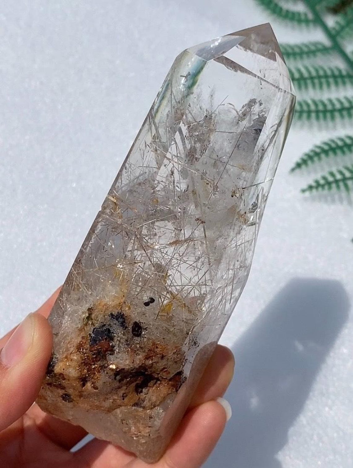 Silver Rutilated Quartz Tower, Rutile Crystal Tower Crystal Wand ...