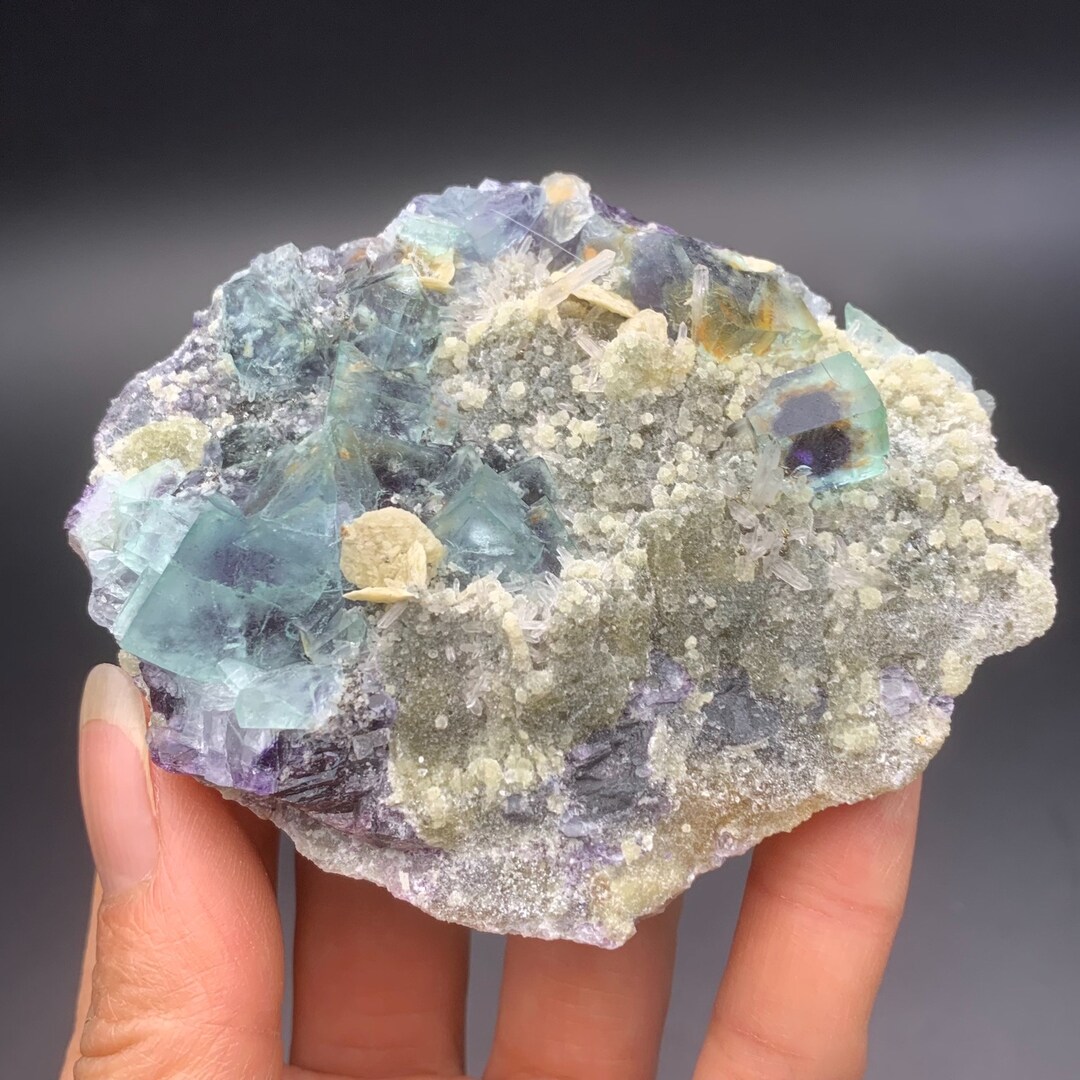 Beautiful Inner Mongolia Purple Fluorite Crystal, Fluorite With Rutile ...