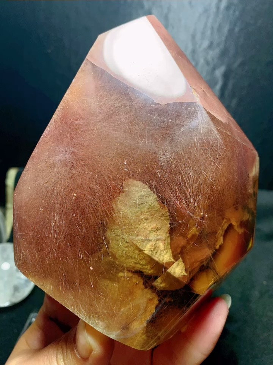 Premium Natural Red Hair Crystal Freeform, Rare Find Red Rutile Crystal ...