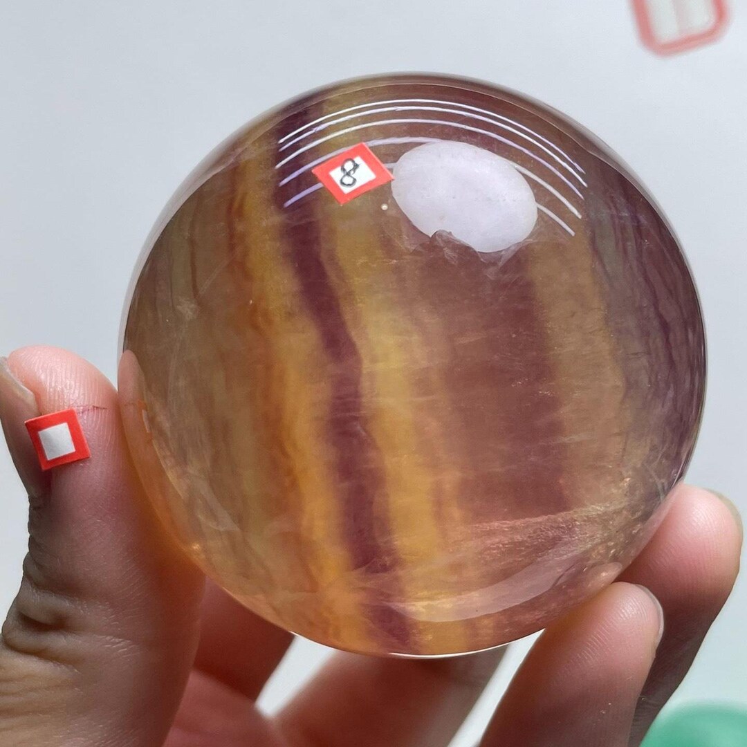 Beautiful 57mm Thousand Layer Candy Fluorite Sphere, Transparent Purple ...