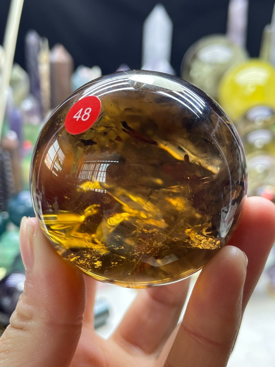 Beautiful 59mm Gold Citrine Crystal Sphere, Yellow Citrine Quartz Smoky ...