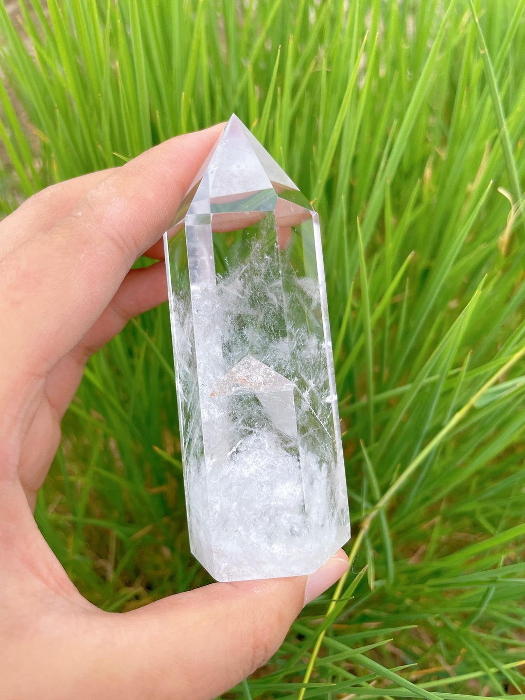 Premium Clear Quartz Tower, White Phantom Quartz Garden Quartz Tower ...