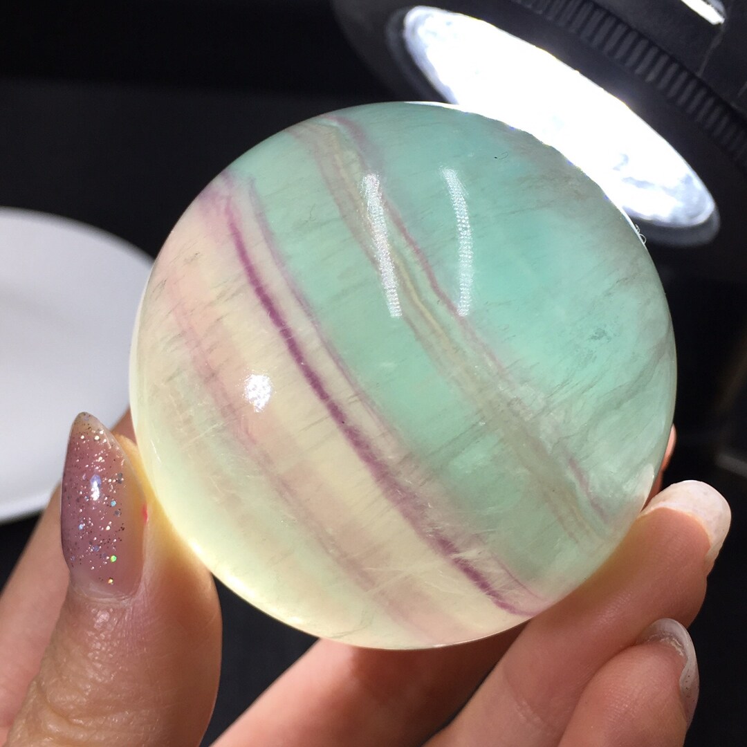 Beautiful 48mm Thousand Layer Candy Fluorite Sphere, One of a Kind ...