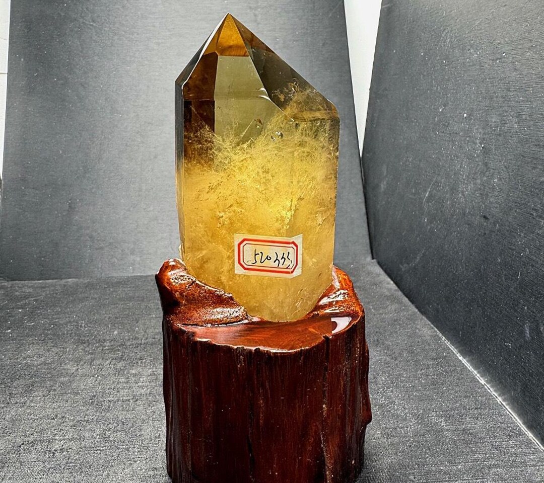 Beautiful Citrine Tower With Blue Needles, Authentic Honey Citrine Wand ...