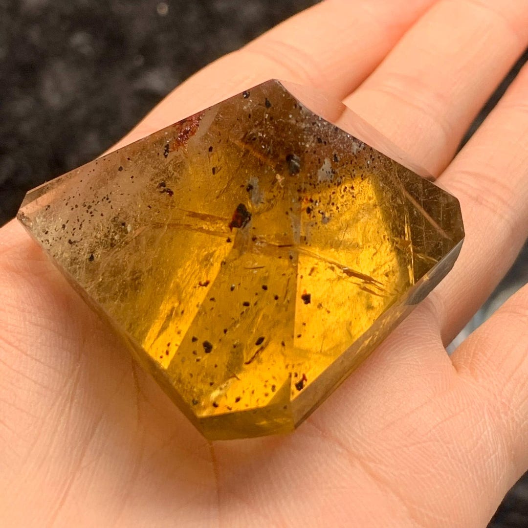 Citrine Freeform With Black Mica, Clear Citrine Wands, Authentic ...