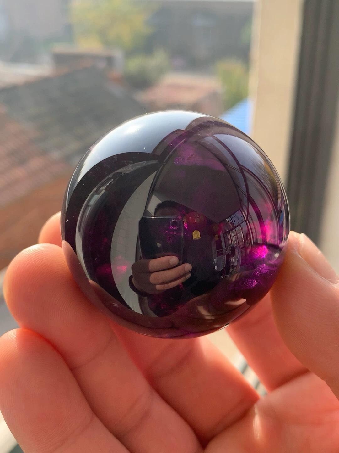52mm Deep Emperor Purple Amethyst Sphere, Rainbow Amethyst Ball, 193g ...