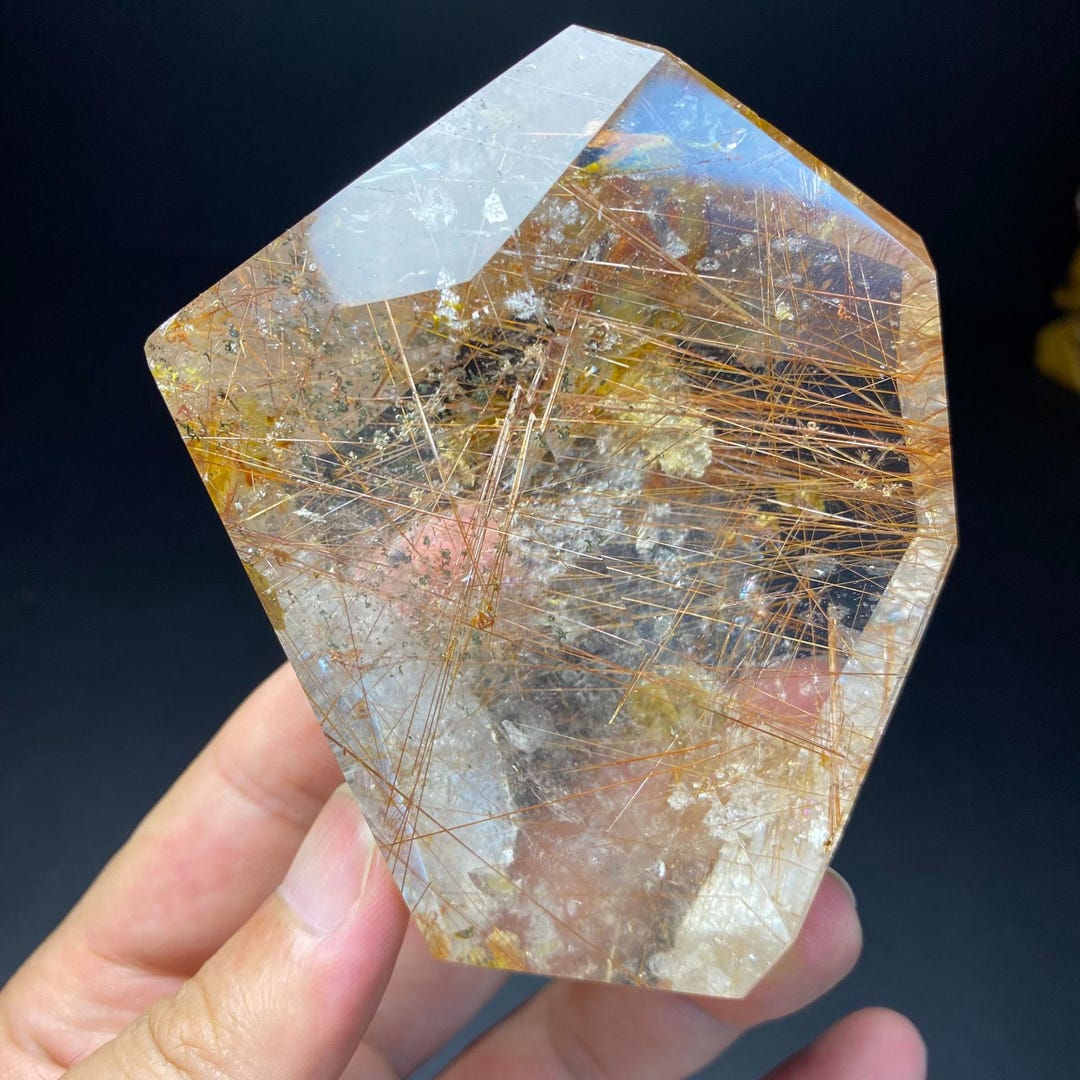 Beautiful Gold Rutilated Quartz, Rutilated Clear Quartz Freeform, Gold ...