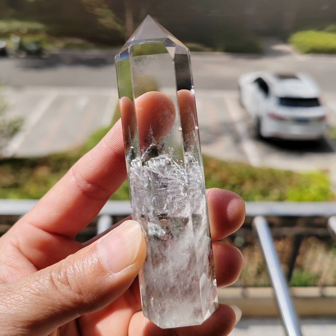 Beautiful Garden Quartz Crystal Tower, Green & Red Garden Quartz Tower ...