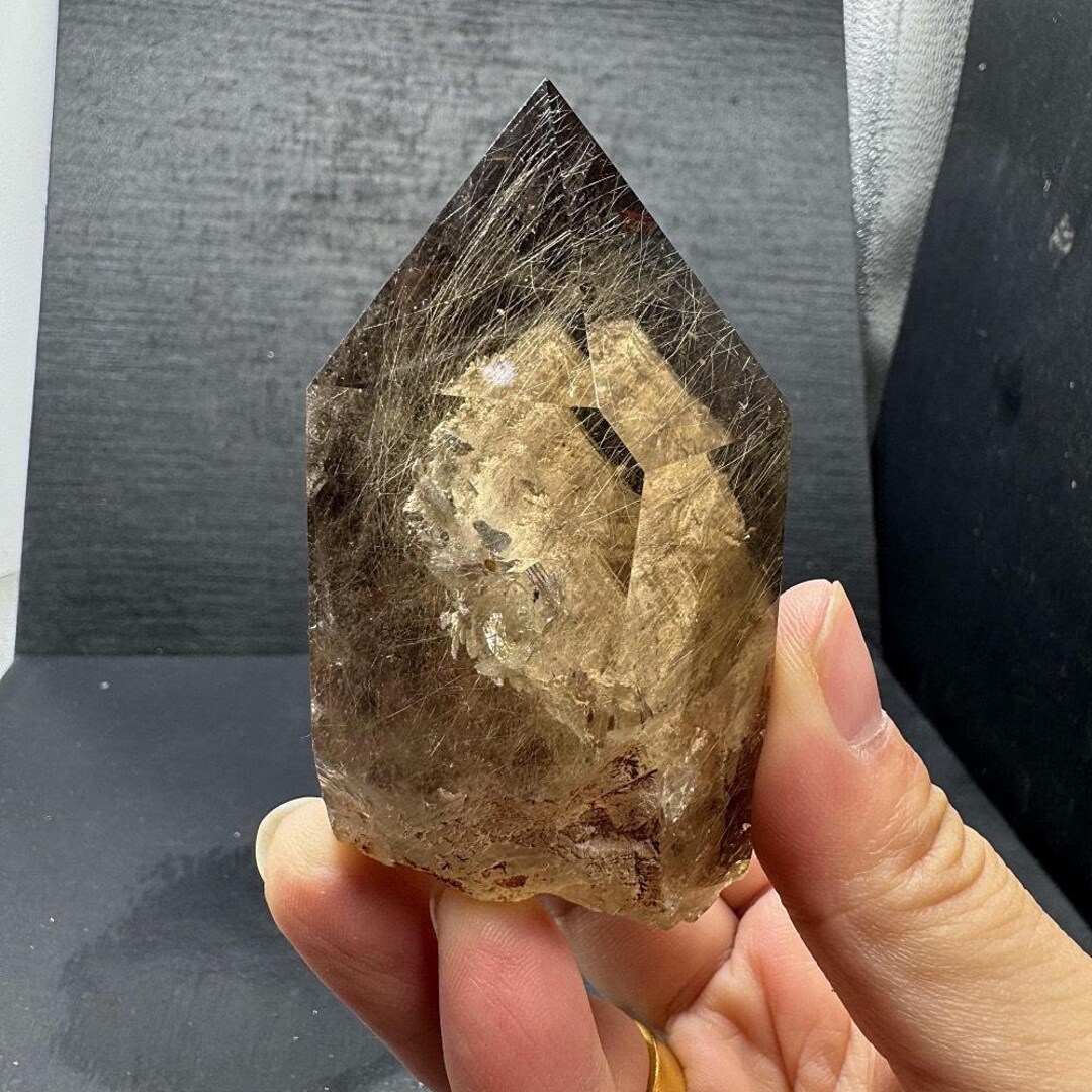 Beautiful Smoky Quartz Rutilated Quartz Tower, White Phantom Quartz ...