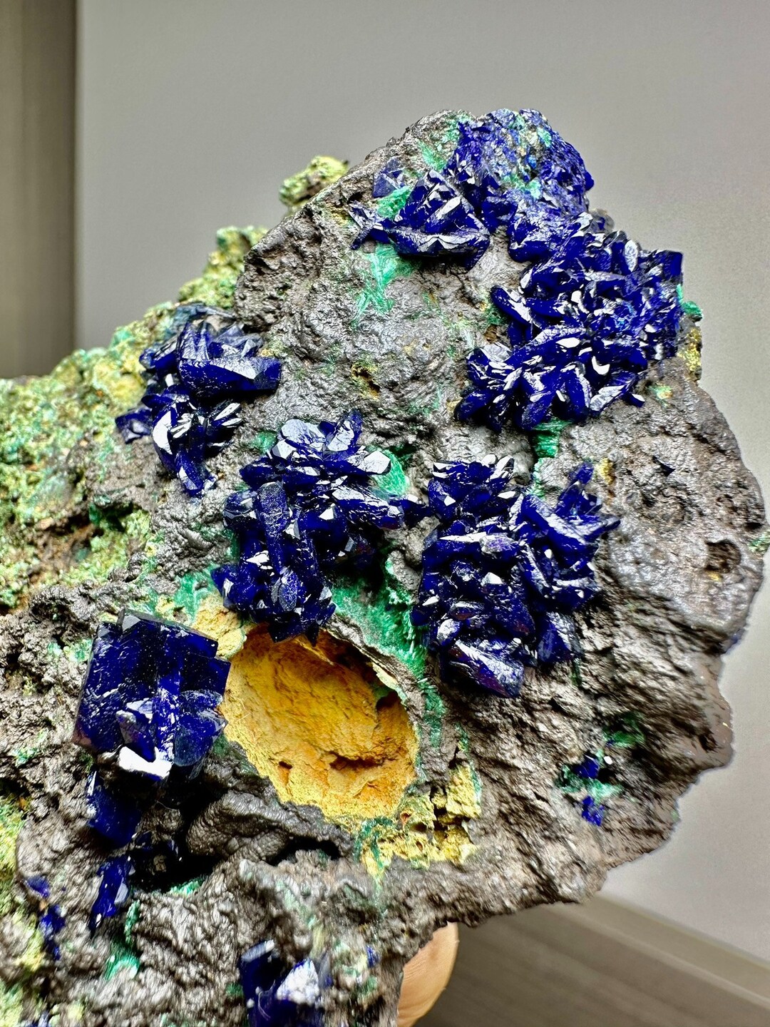 Natural Azurite Malachite Combination, Azurite Geode Crystal Mineral ...