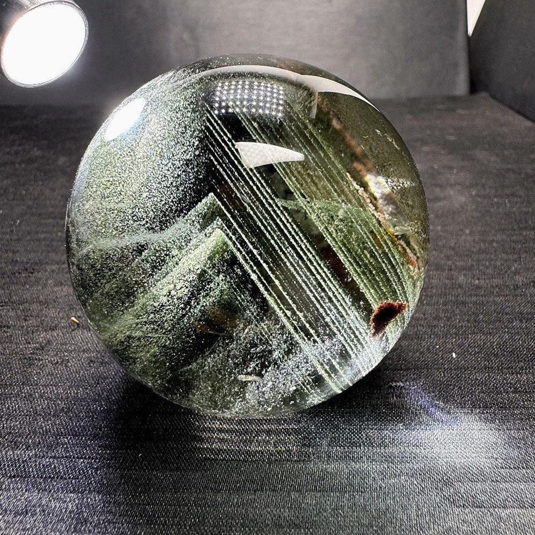 Beautilful 57mm Green Phantom Quartz Sphere, Garden Quartz Orb ...