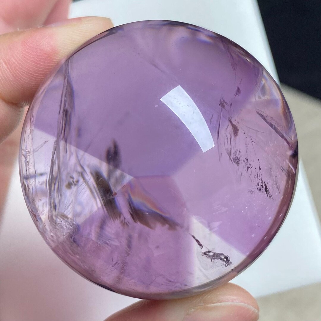 51mm Dabiz Purple Amethyst Sphere, Light Purple Amethyst Ball, Purple ...