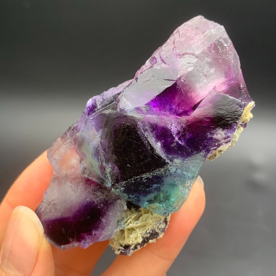 Rare Find Bi-color Fluorite Crystal From Inner Mongolia, China, Clear ...