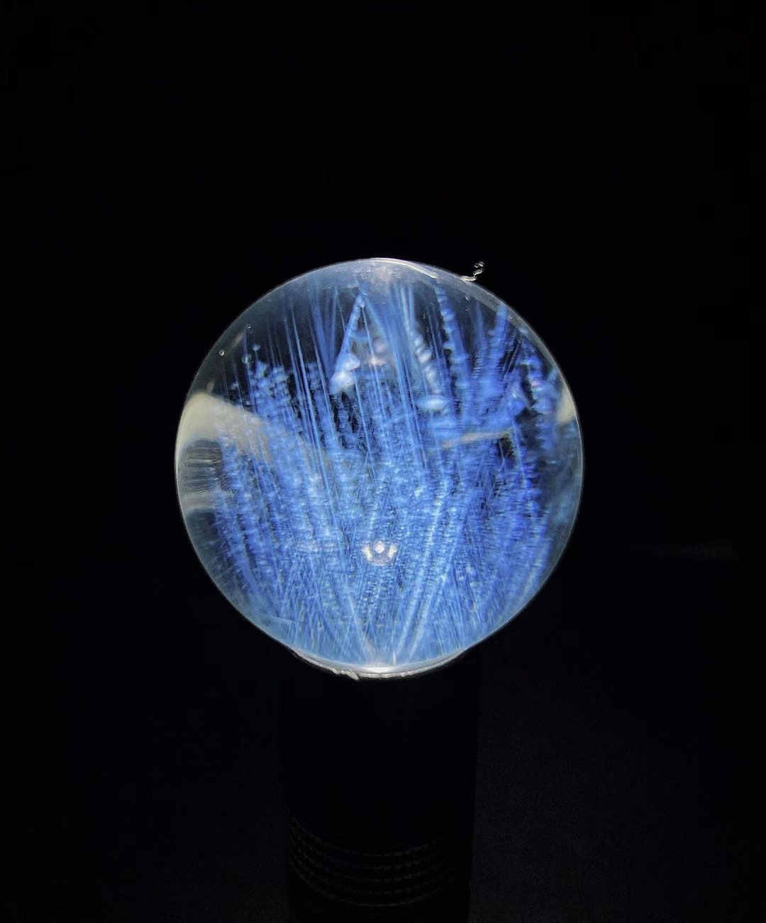 Beautiful 43mm Natural Blue Rutiles Crystal Shpere Ball, Clear Quartz ...