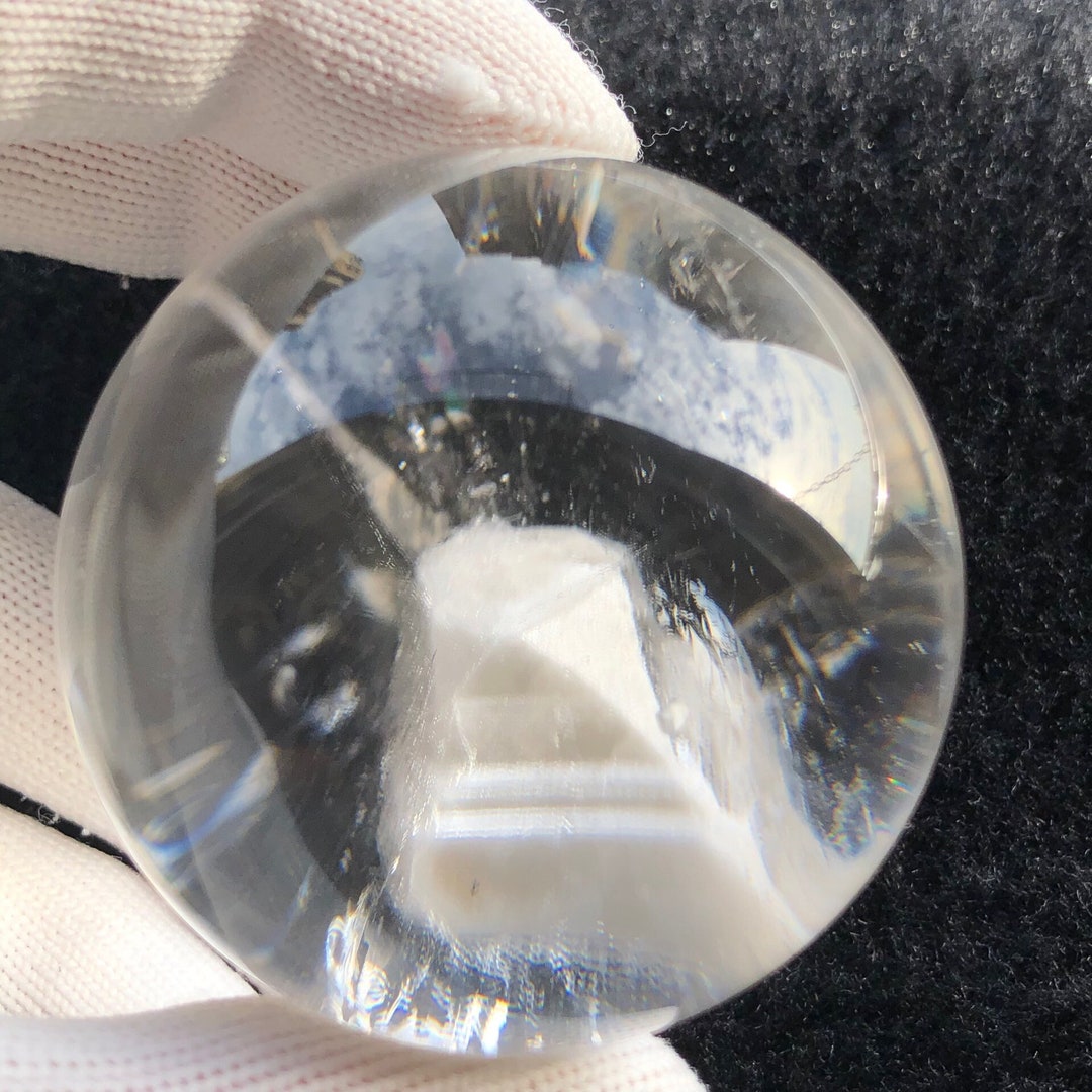 Beautiful 50mm Clear Quartz Sphere With Calcite, Mini Manifestor ...