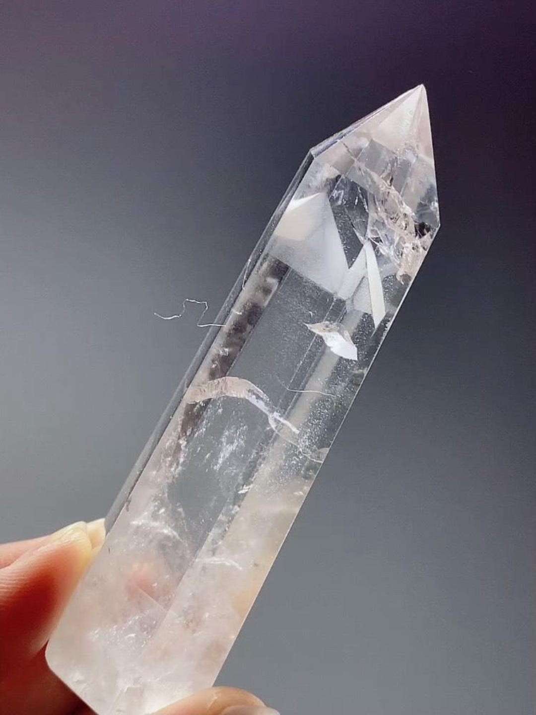 Beautiful White Phantom Quartz Tower, Rare Find White Mountain Shape ...