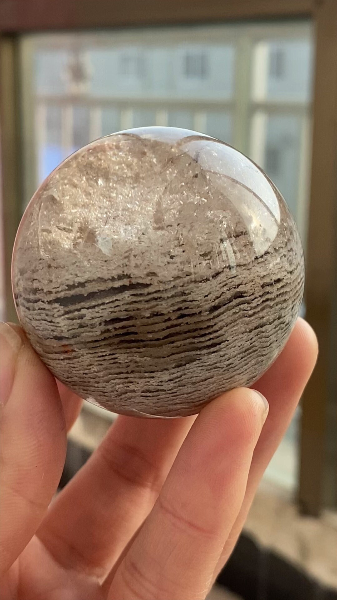 Beautilful 51mm Thousand Layer Phantom Quartz Sphere, White Garden ...