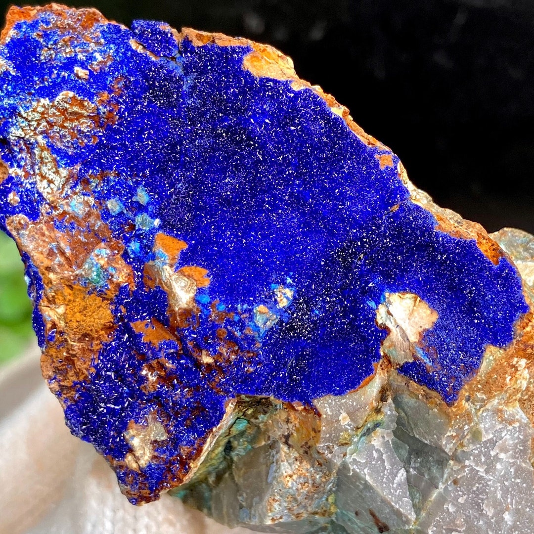 Natural Deep Blue Azurite, Raw Azurite Tyrolite Geode Mineral Specimen ...
