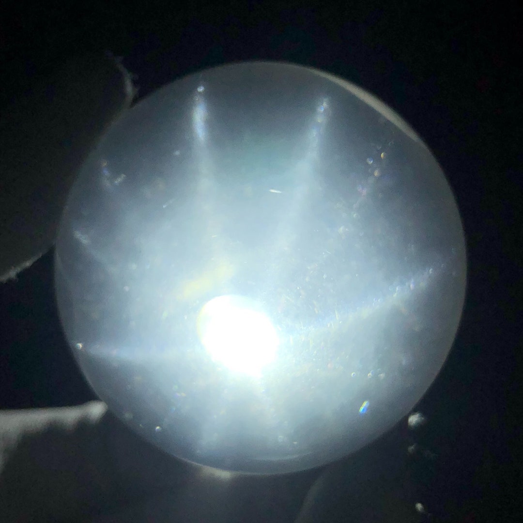 Premium 48.6mm Milky White Quartz Crystal Sphere, Rare Find 12 Star ...