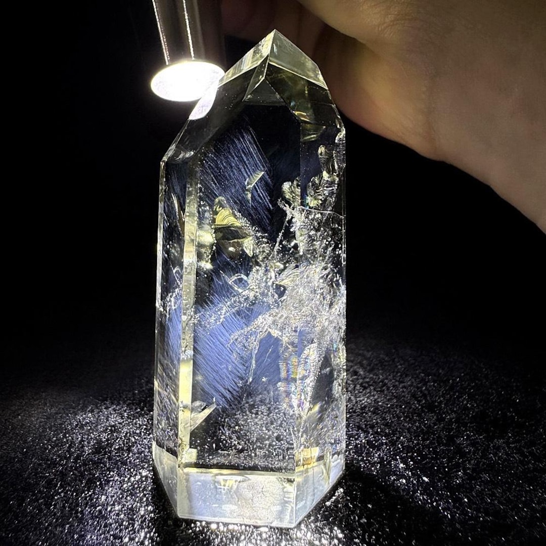 Beautiful Citrine Tower With Blue Needle, Citrine Wand With Blue Angel ...
