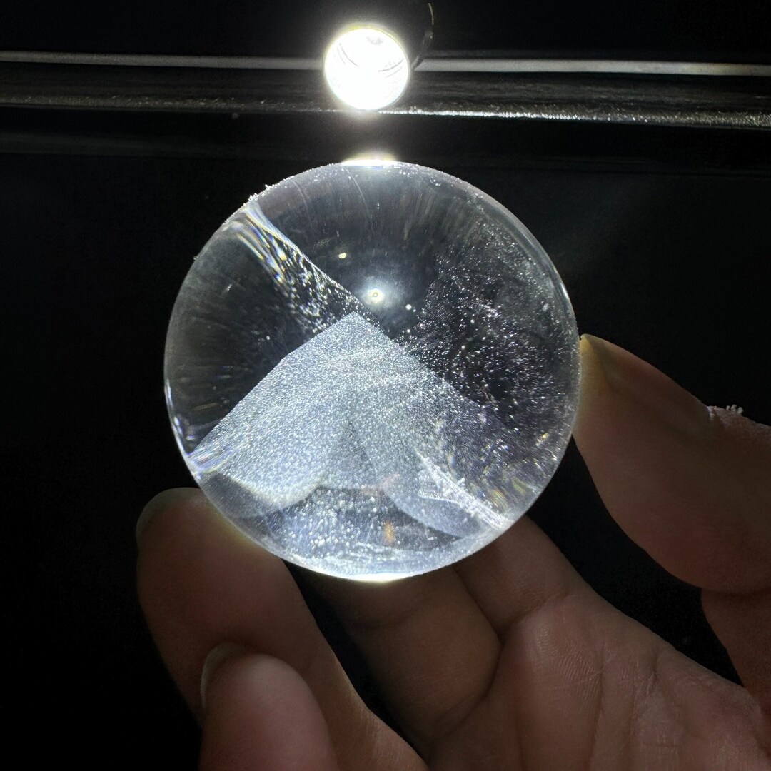 Beautiful 45mm White Phantom Inclusion Sphere, Clear Quartz Garden ...