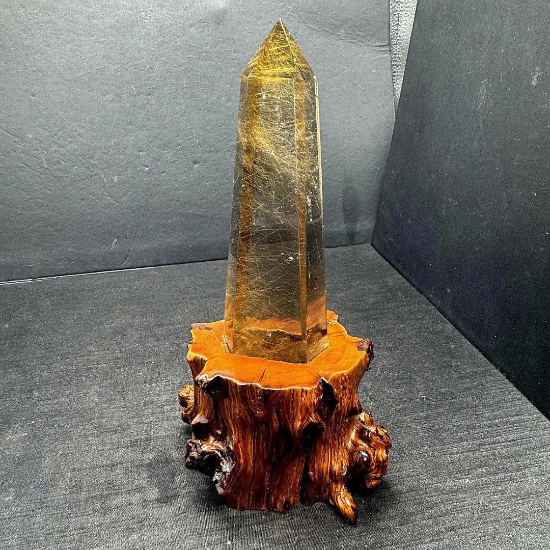 Beautiful Natural Gold Rutilated Tower, Rutile Crystal Tower/gold ...