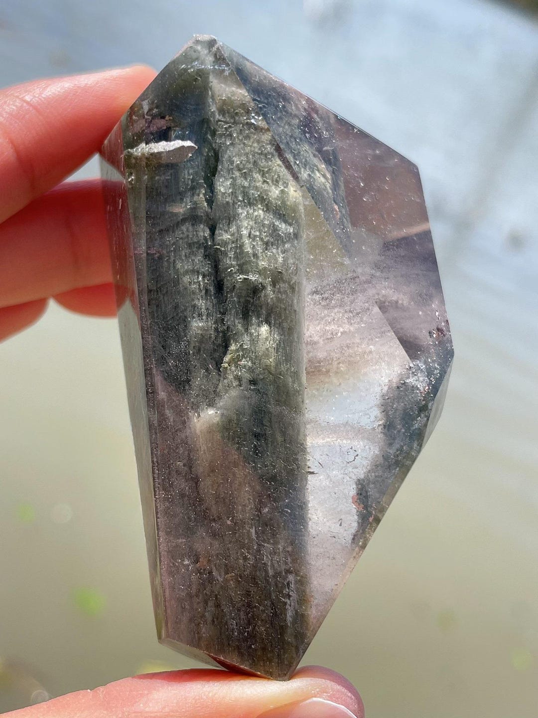 Green Garden Quartz Freeform, Lodolite Crystal Quartz Tower, Ghost ...