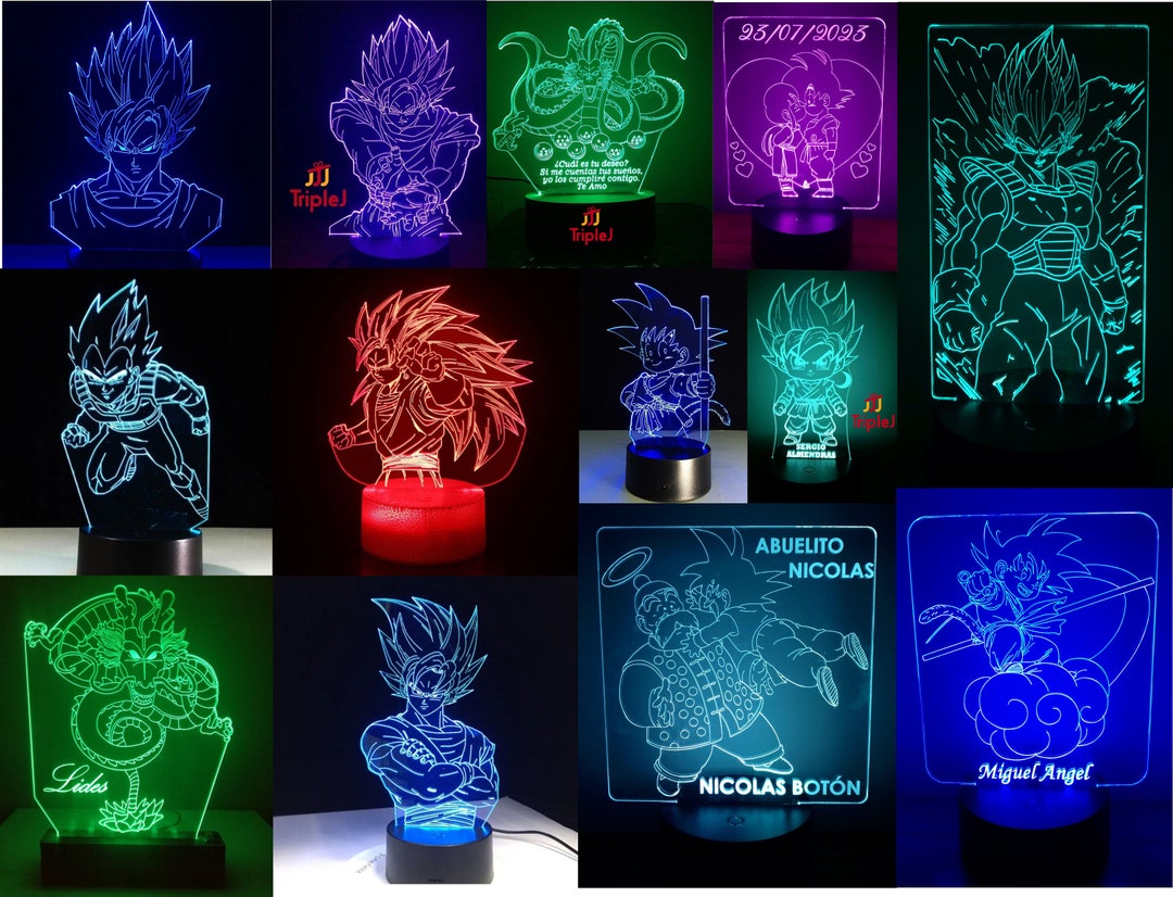 Pack 44 Design Vector 3D LED Lamp Anime Editable 3D Led Lamp Dragon ...