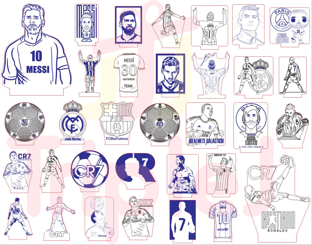 Bundle Pack 34 Design Design Messi Cristiano Ronaldo CR7 Futbol Soccer ...