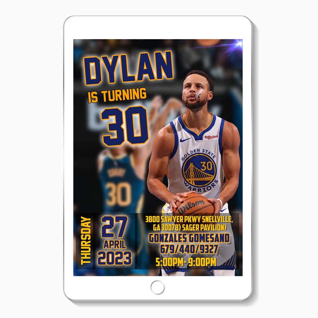Stephen Curry Birthday Invitation Card | Digital Download - Etsy