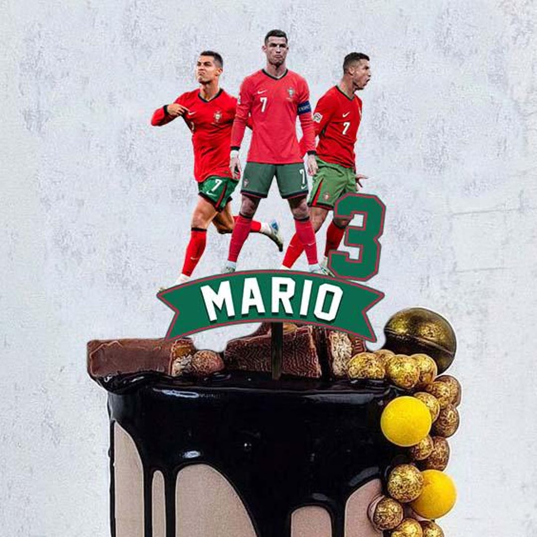 Soccer Cake Topper | Ronaldo CR7 Cake Topper | Kids Cake Topper ...