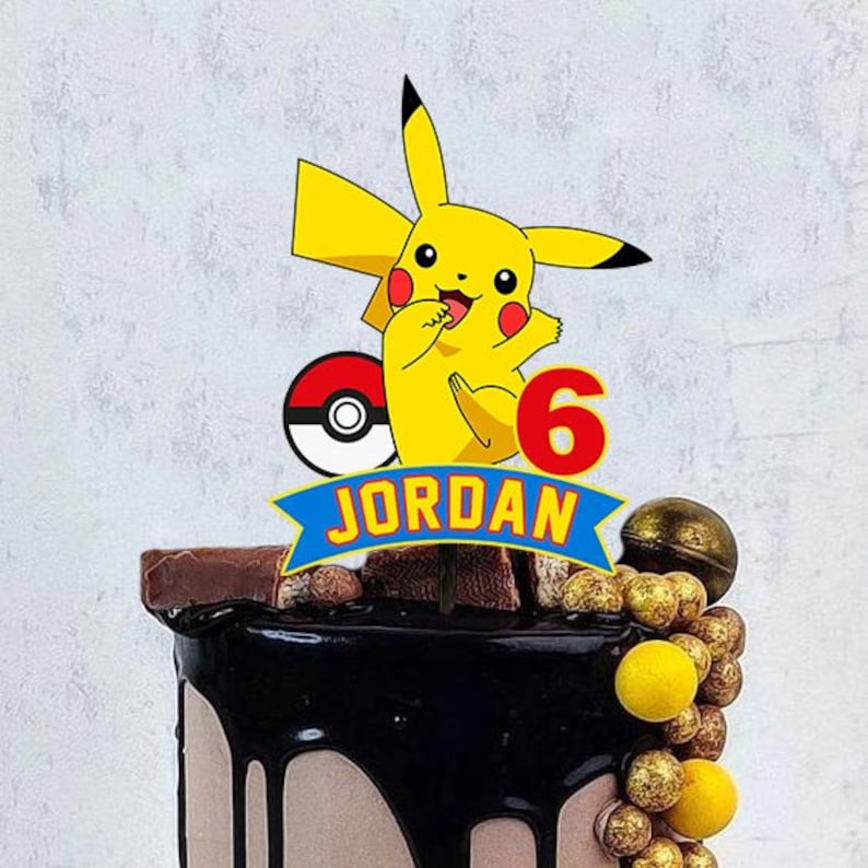 Cartoon Cake Topper Pokemon Cake Topper Kids Cake Topper Birthday Party ...