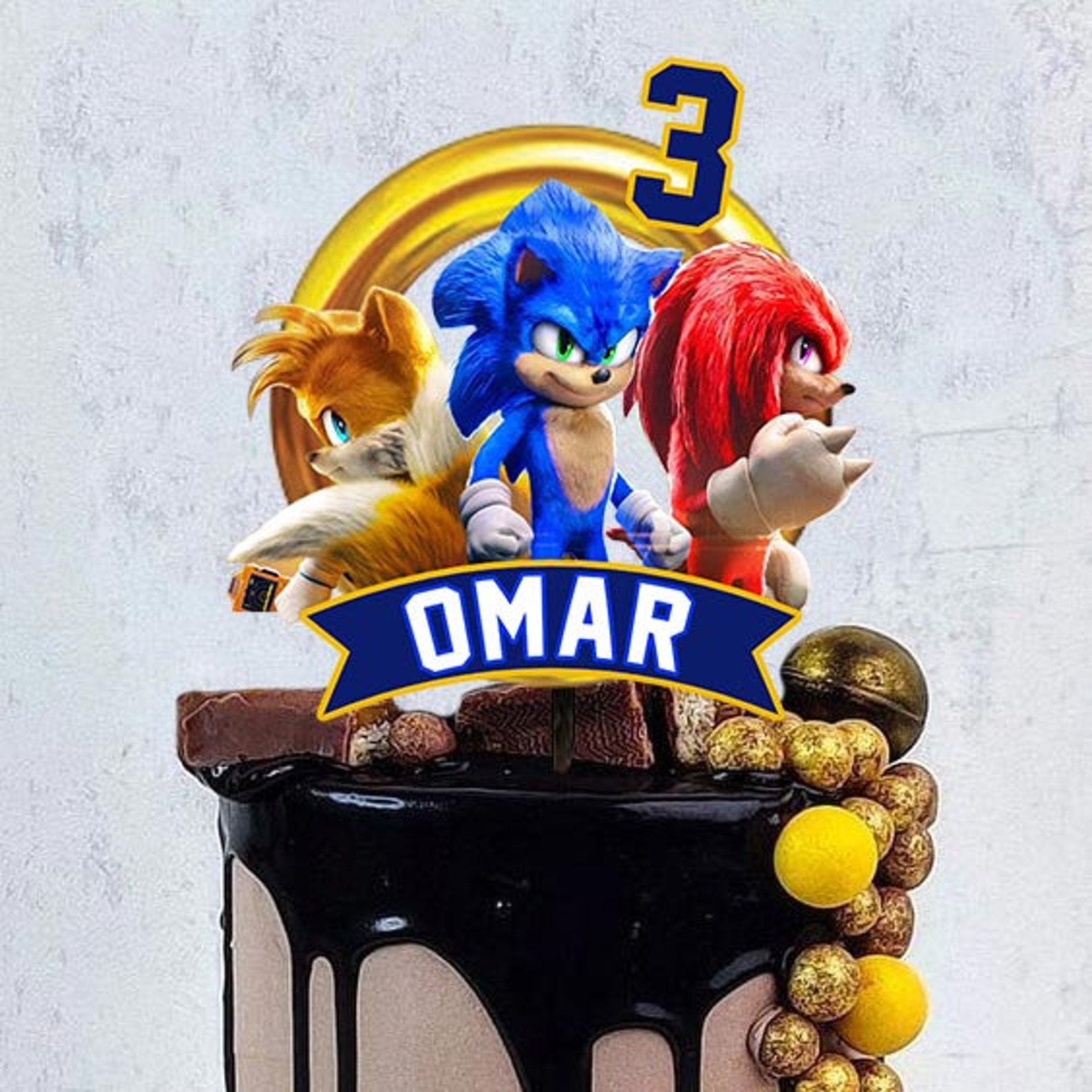 Cartoon Cake Topper | Sonic Cake Topper | Kids Cake Topper | Birthday ...