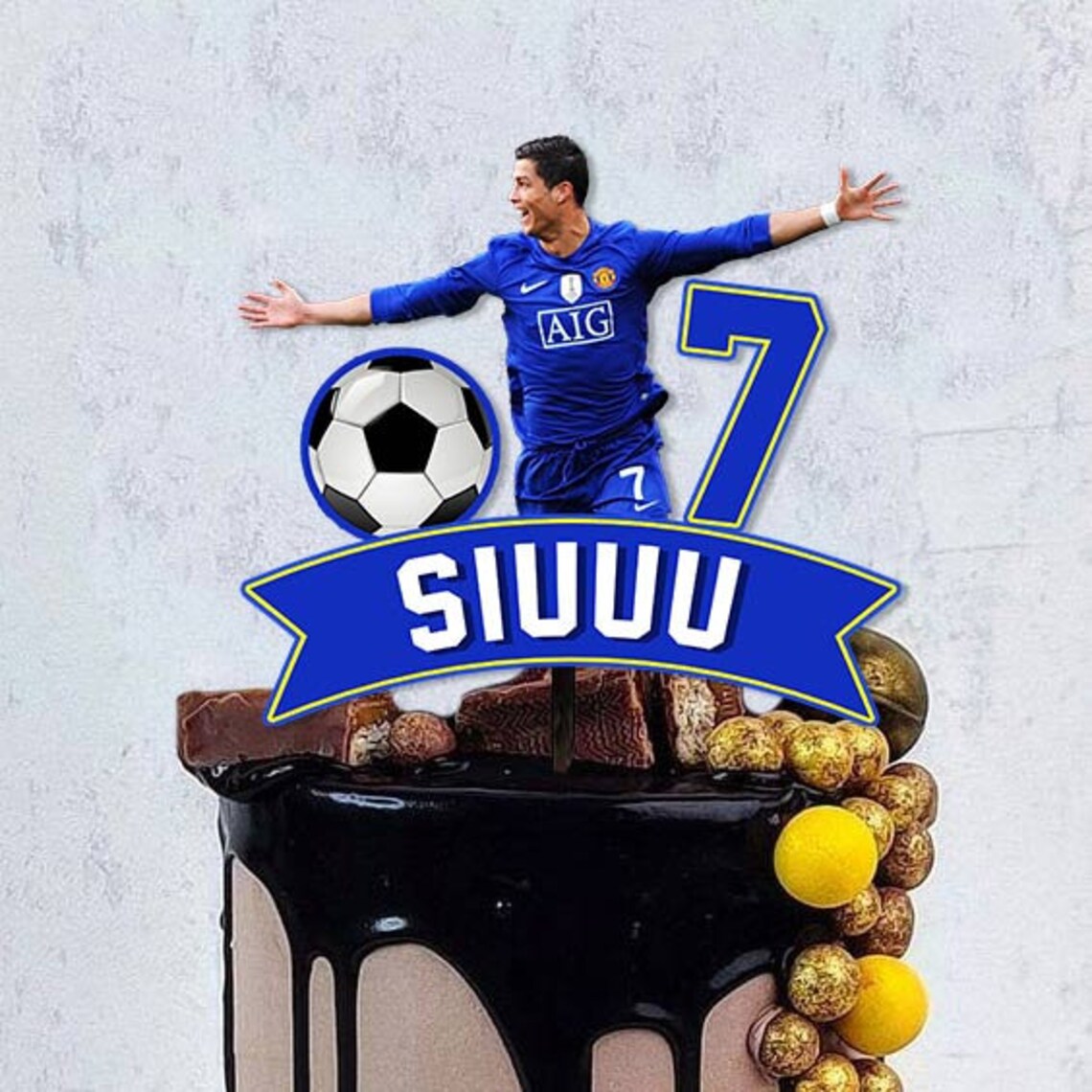 Soccer Cake Topper | Cristiano Ronaldo Cake Topper | Kids Cake Topper ...