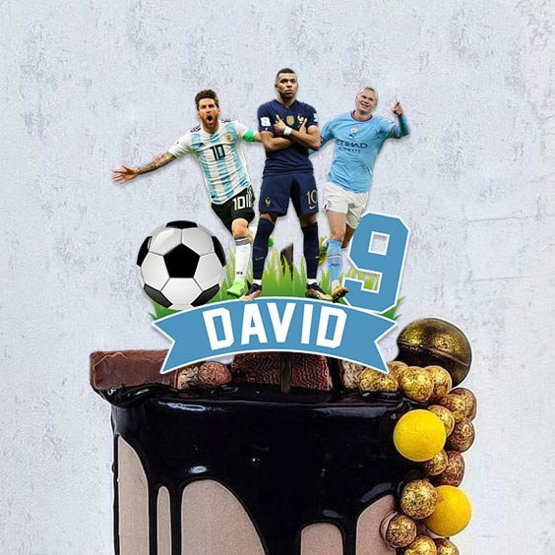 Messi and Haaland Cake Topper | Mbapee Cake Topper | Top Football ...