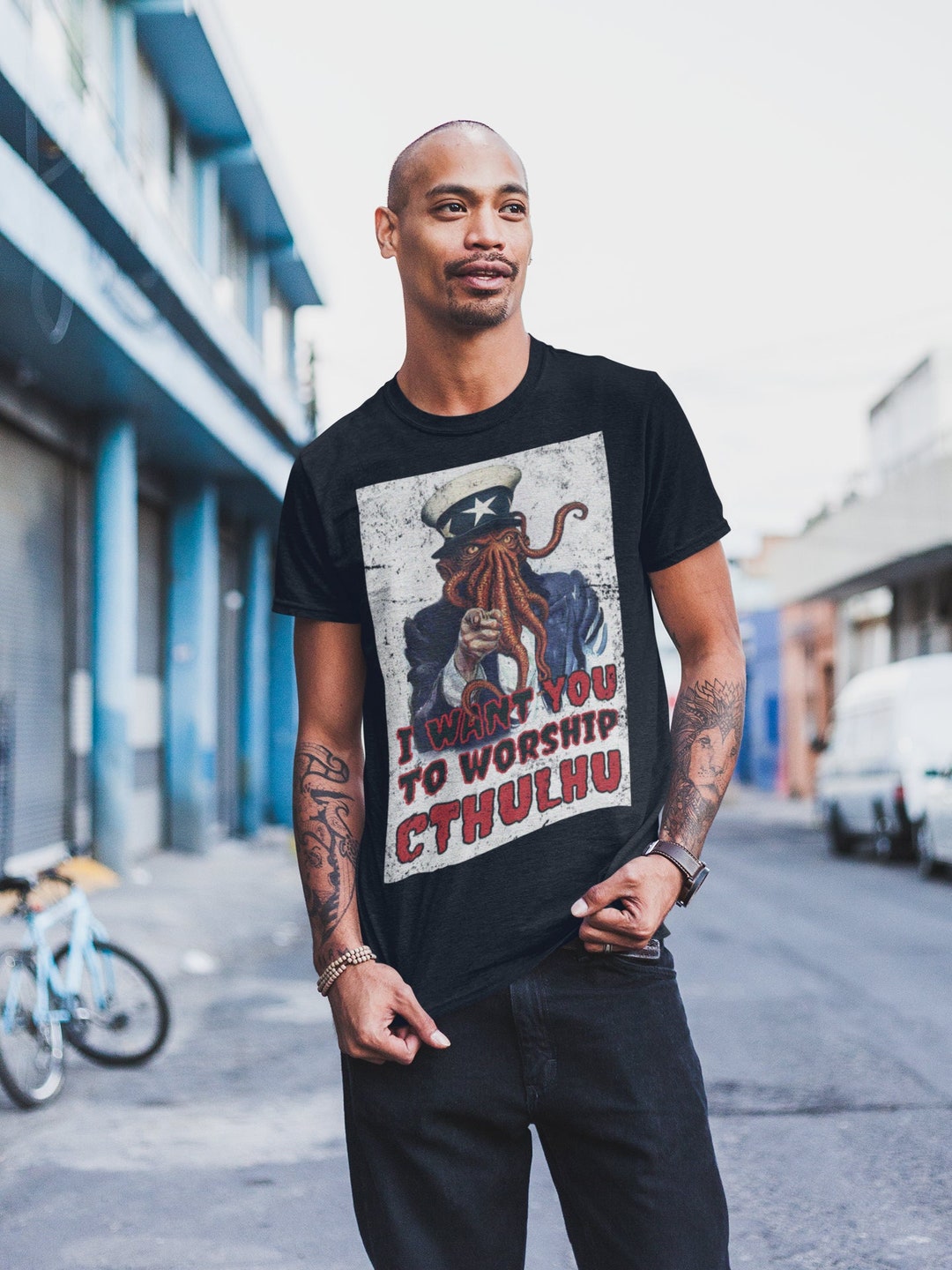 Cthulhu Uncle Sam Shirt HP Lovecraft TEESHIRT Call of Cthulhu Worship ...